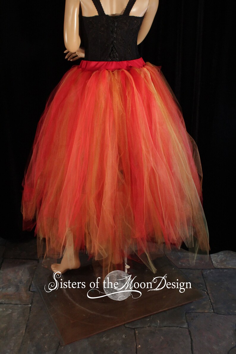 Phoenix Flame Tulle Skirt Adult Tutu Bridal Floor Length Costume ...