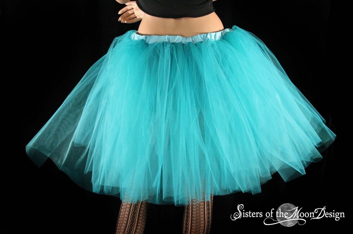 Teal Adult Tutu Tulle Skirt Poofy Knee Length Petticoat Sizes | Etsy