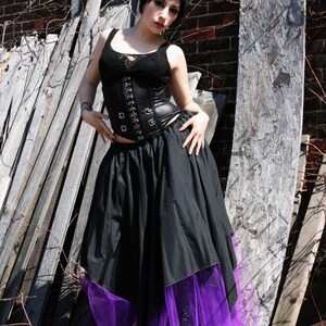 Gothic Handkerchief Asymmetric Style Long Skirt Purple and Black Goth ...