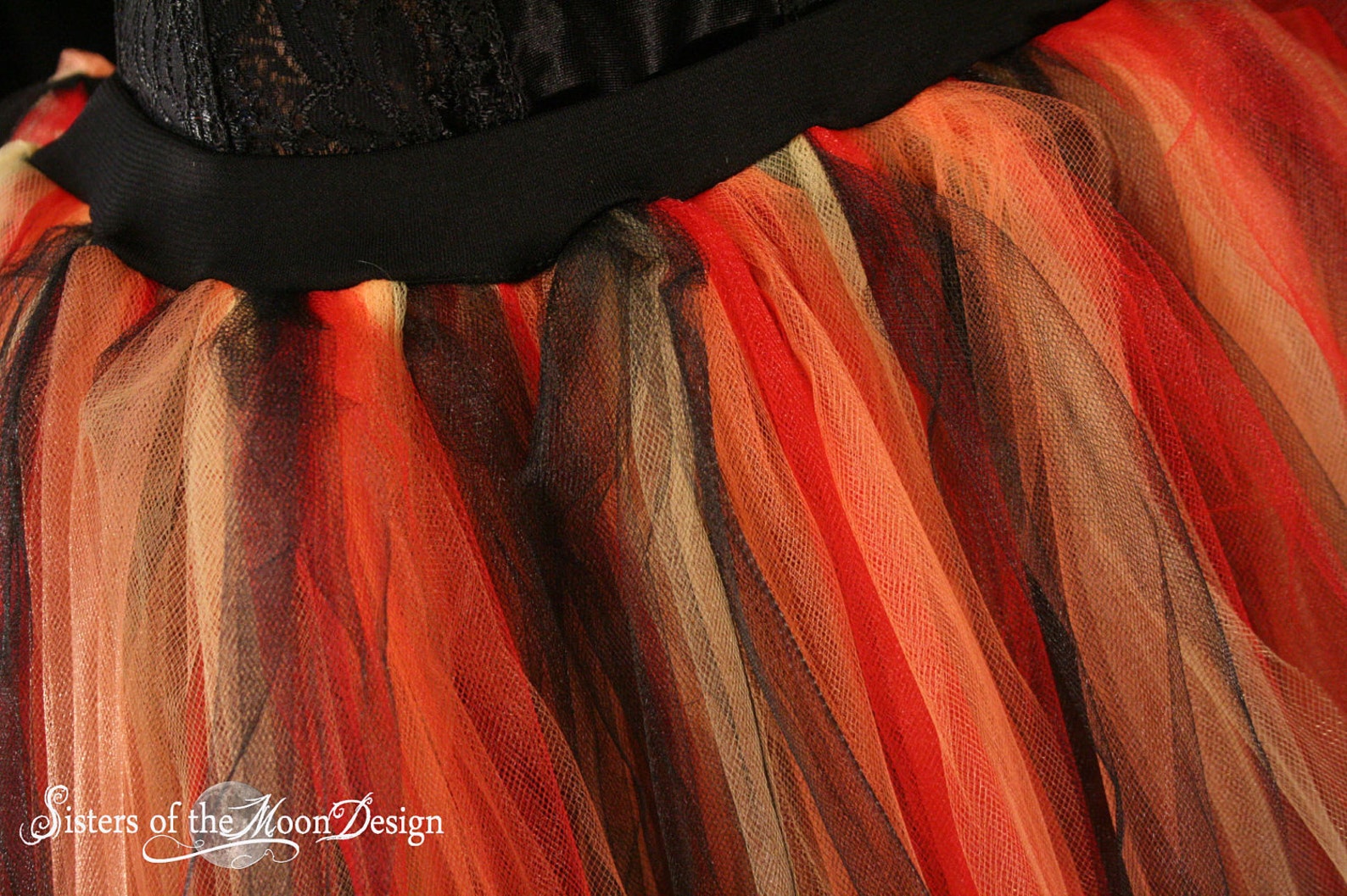 Flame Tulle Skirt Adult Tutu Streamer Knee Length Red Black - Etsy