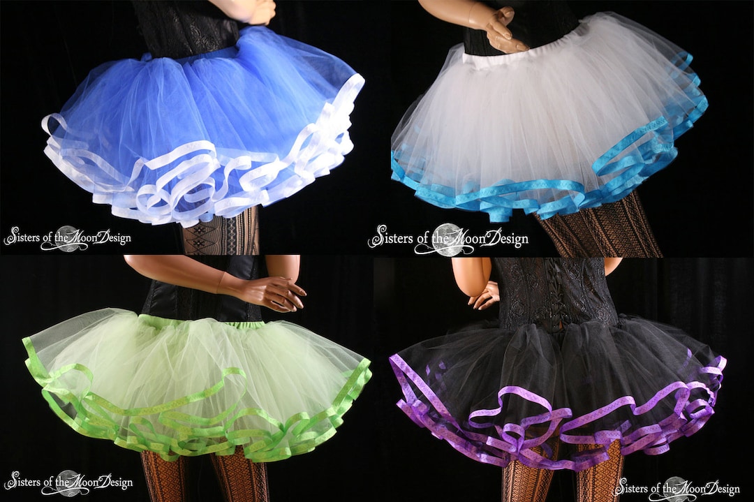 Custom Color Trimmed Adult Tutu Tulle Petticoat Sizes XS - Plus Size ...