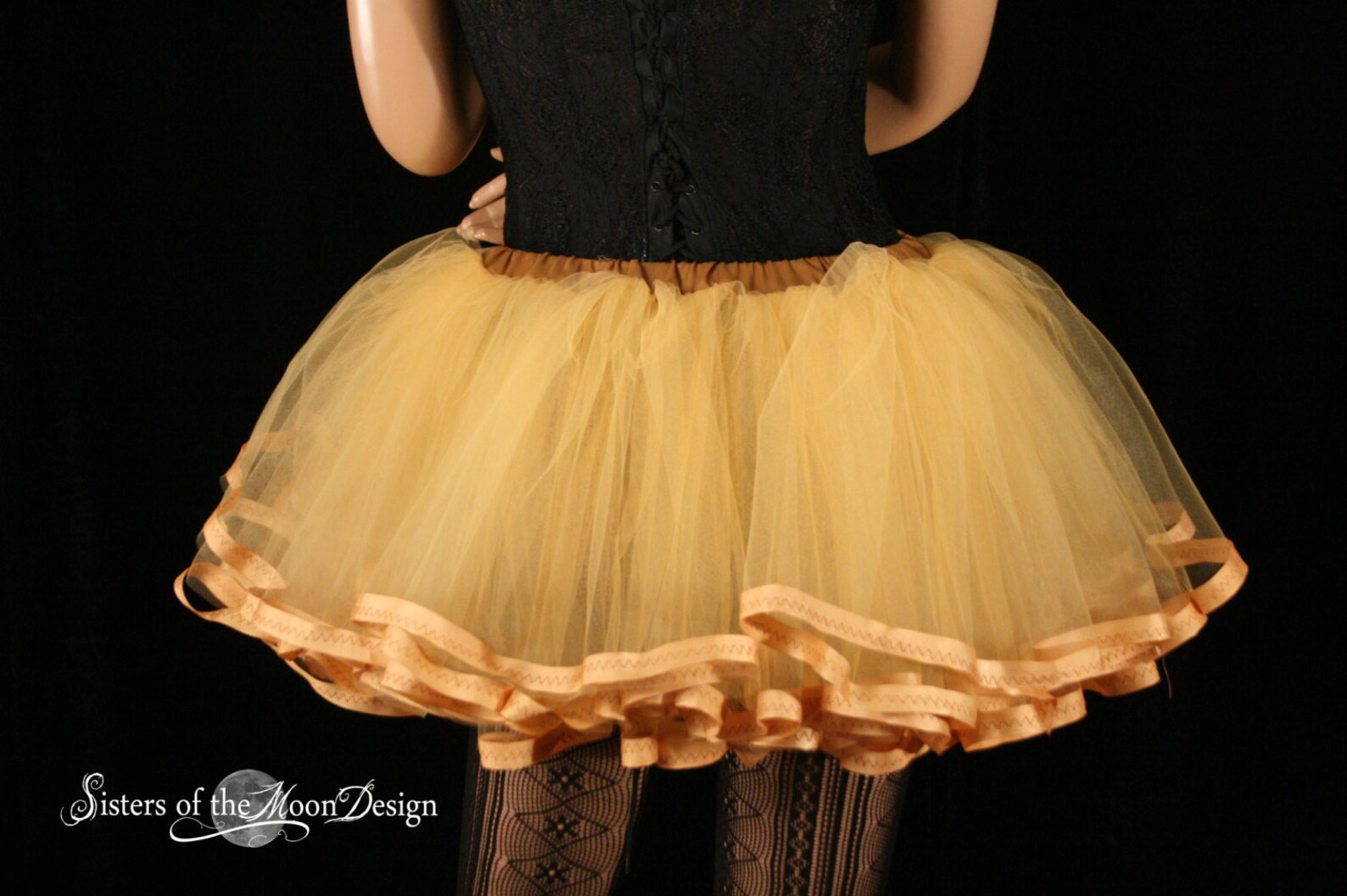 Gold Adult Tutu Tulle Skirt Petticoat Trimmed Womans Sizes XS - Plus ...