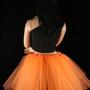 Orange Tulle Adult Tutu Skirt Mid Knee Length Two Layer Petticoat ...