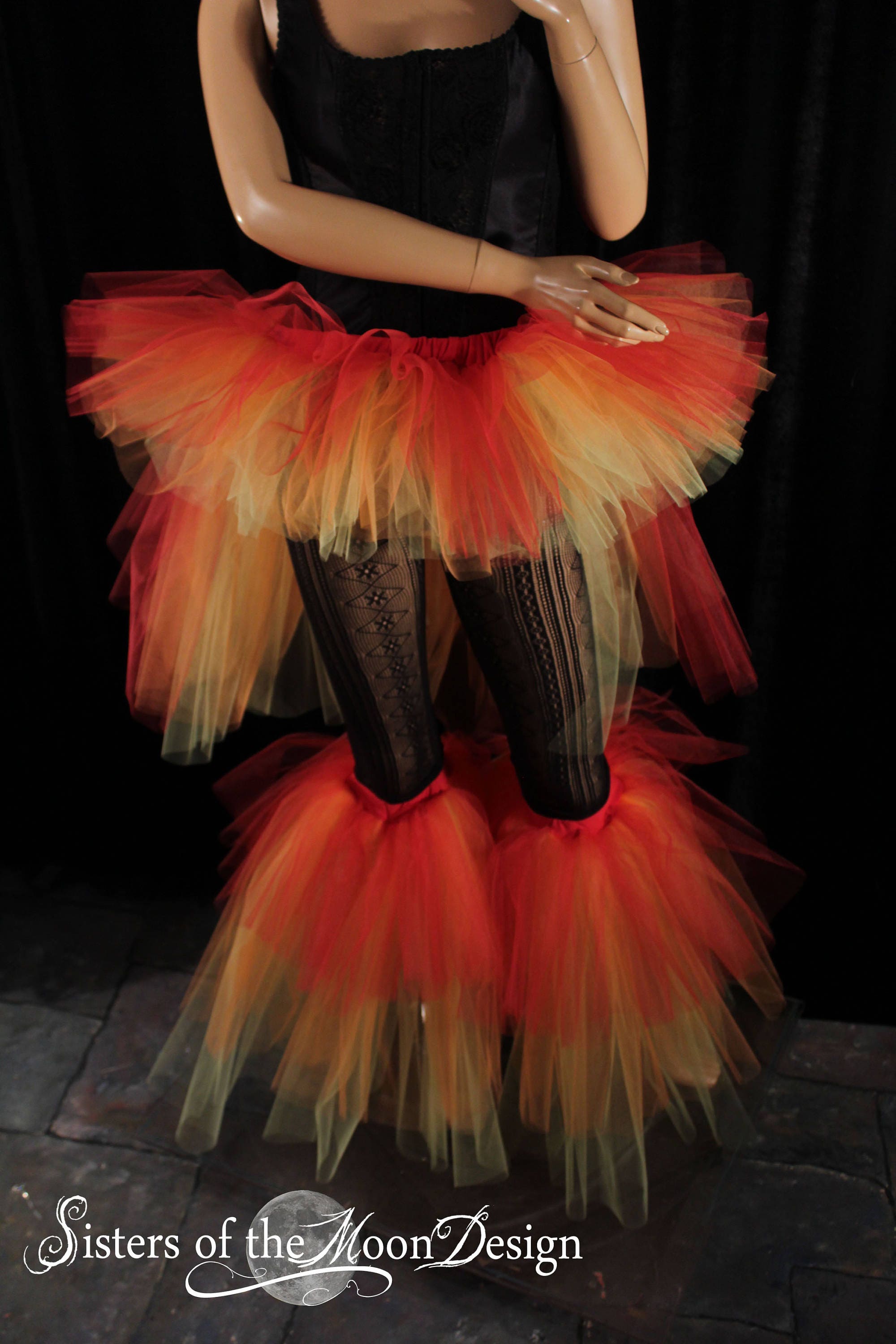 Fire Raver Set Adult Tutu Skirt With Tulle Boot Covers Sizes XS - Plus ...