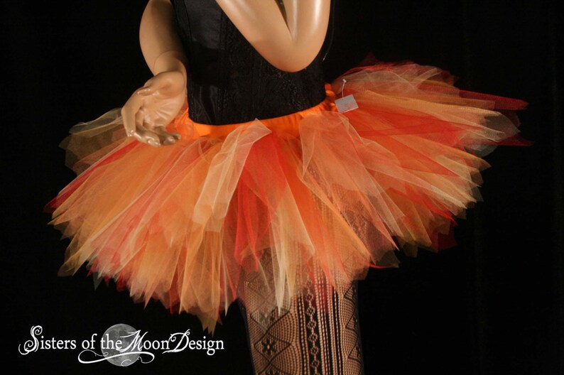 Fire tutu mini skirt Flame streamer Adult sizes XS Plus size | Etsy