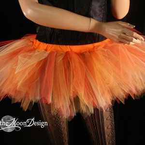 Fire Tutu Mini Skirt Flame Streamer Adult Sizes XS - Plus Size Red ...