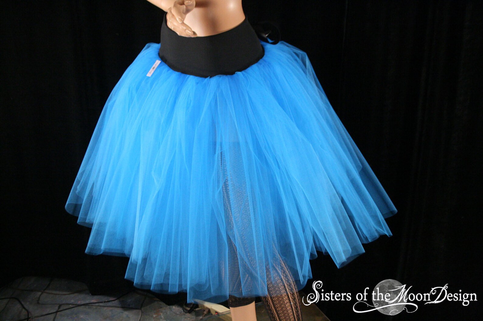 Victorian Turquoise Blue Midi Tulle Adult Tutu Skirt Poofy Knee Length ...