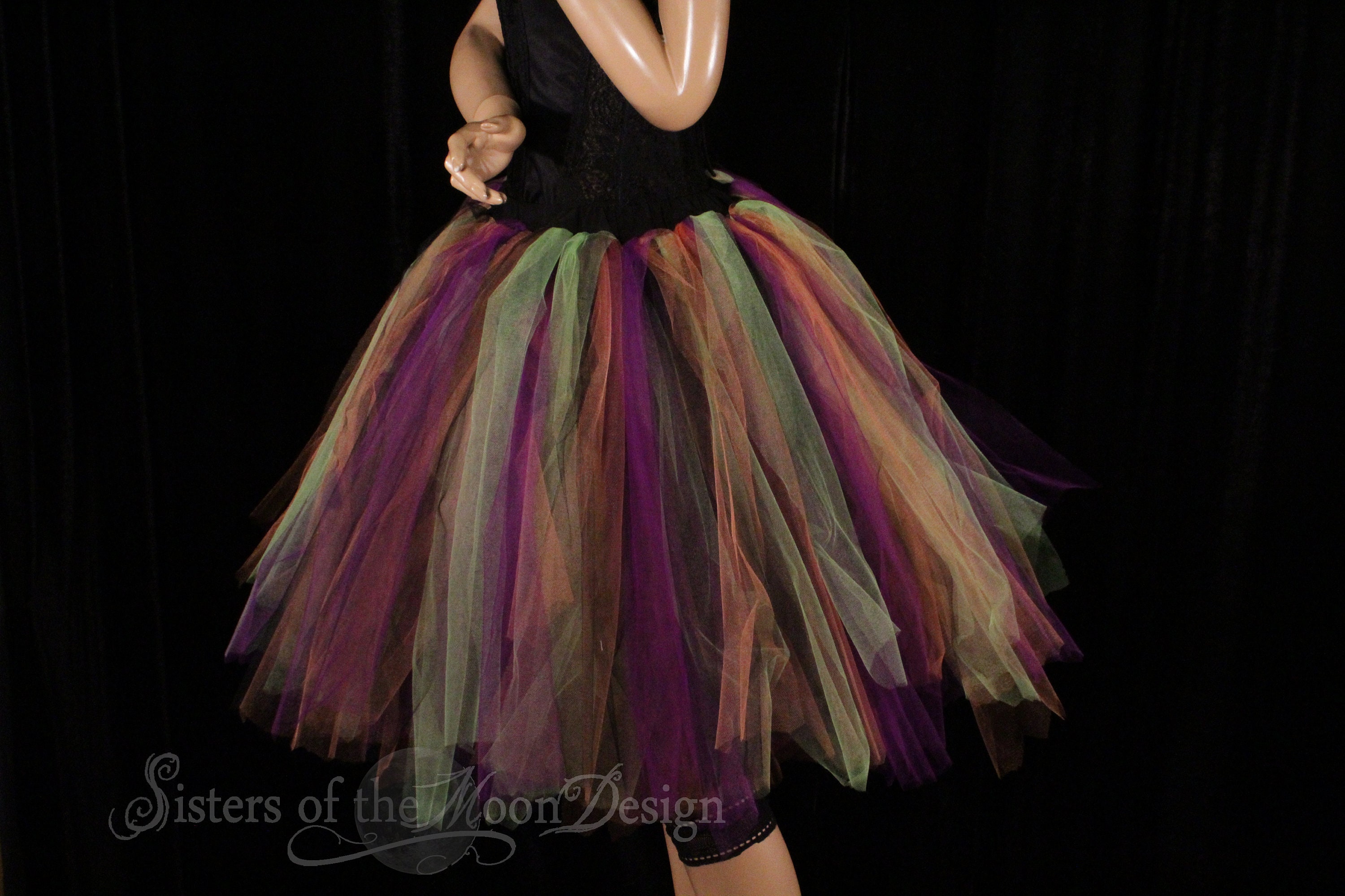 Witch Adult Tutu Tulle Skirt Streamer Midi Knee Length Purple | Etsy