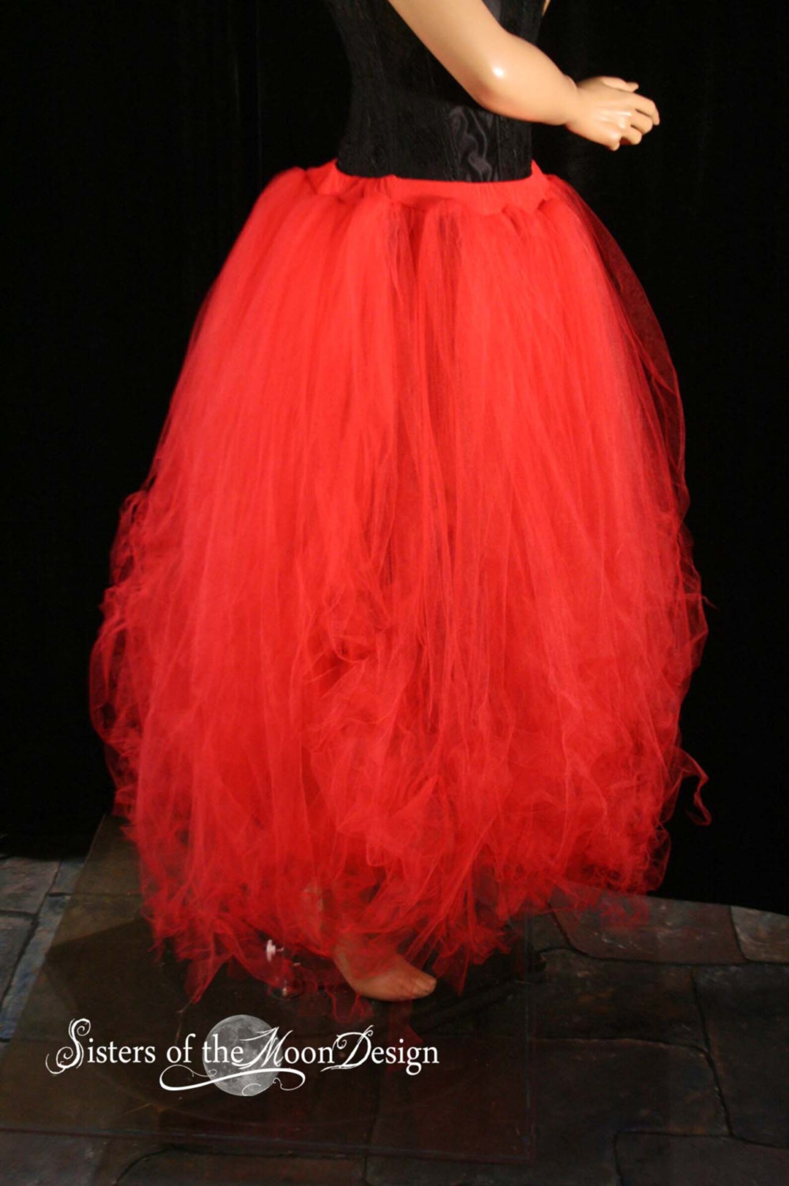 Red floor length tulle skirt Adult tutu poofy petticoat Sizes | Etsy