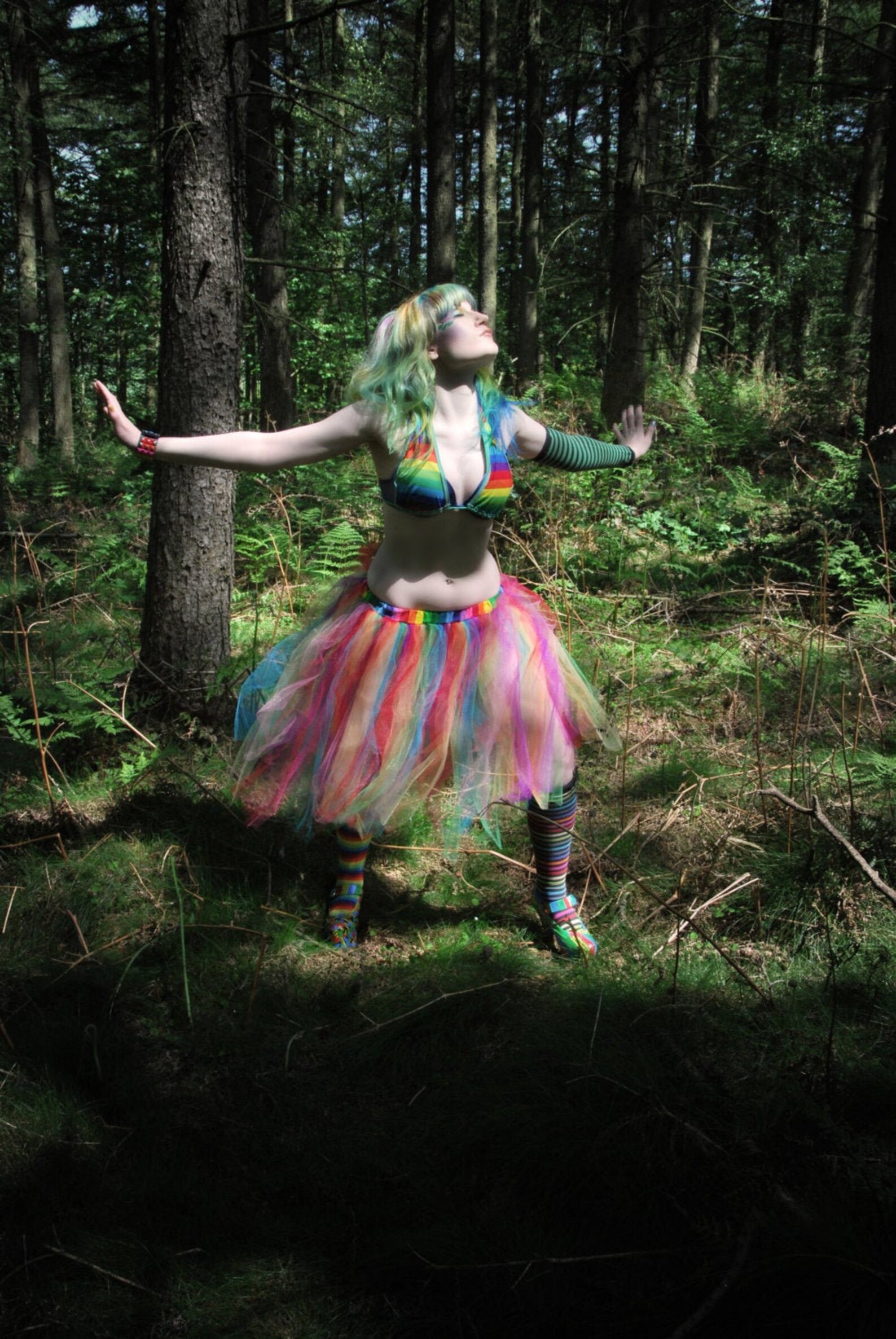 Rainbow Streamer Adult Tutu Tulle Midi Skirt Knee Length | Etsy