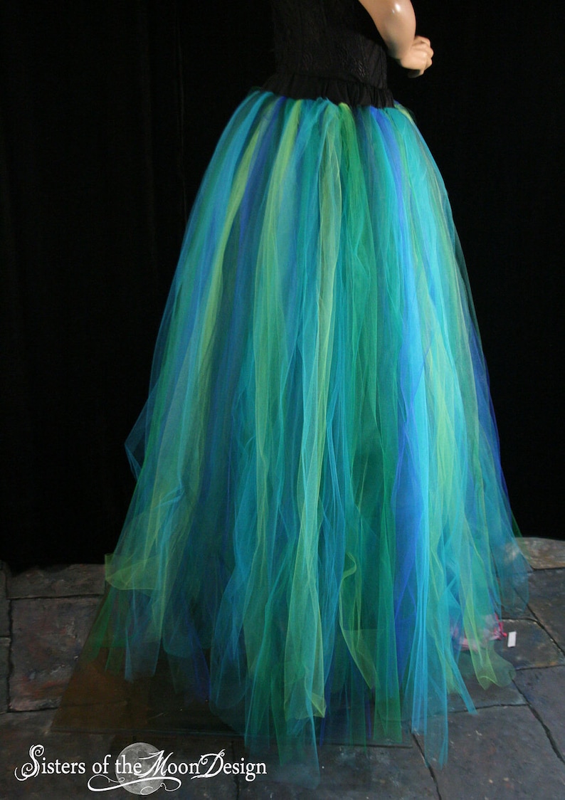Mermaid Tulle Tutu Skirt Floor Length Streamer Formal Bridal Halloween ...
