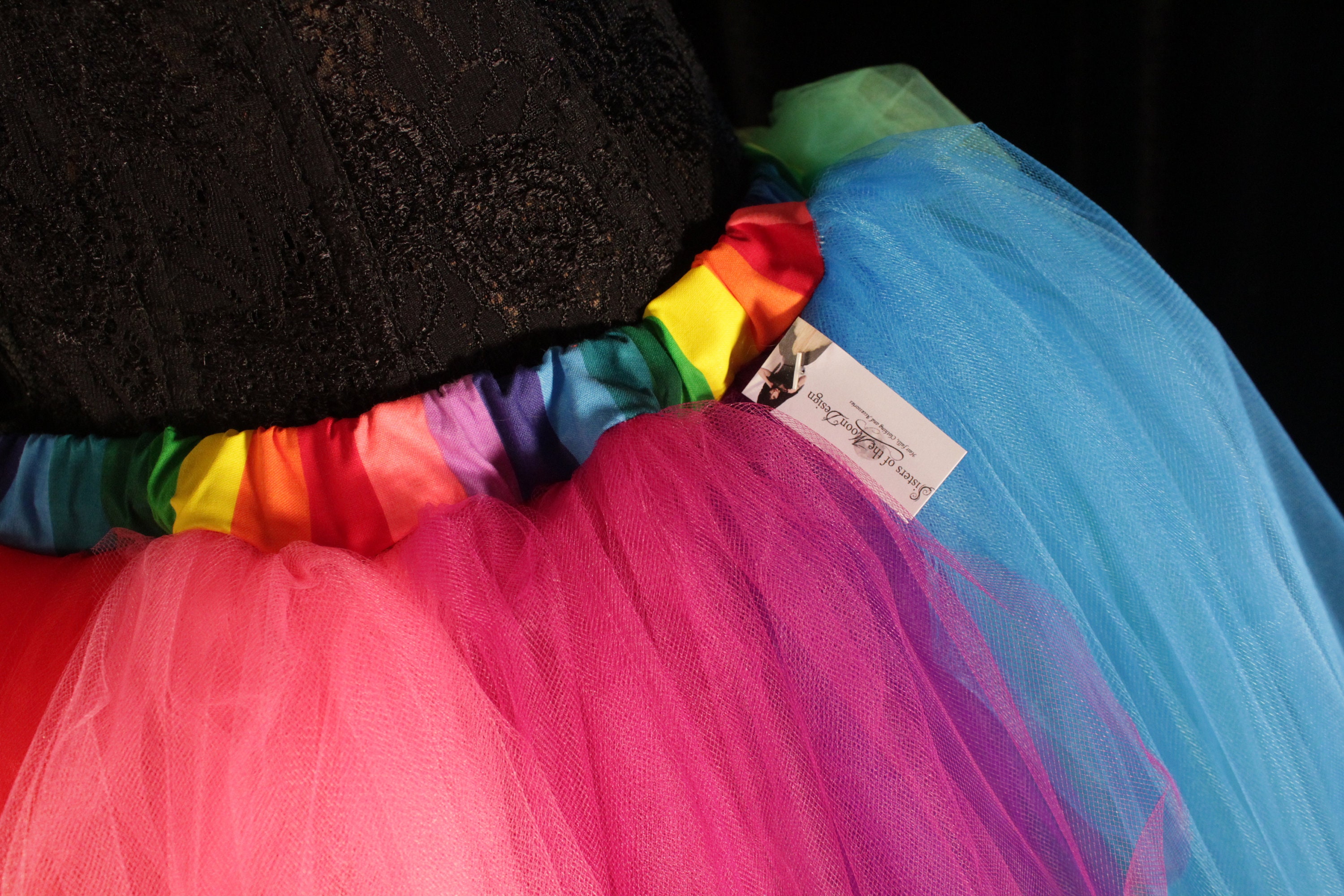 Double Rainbow Tutu Tulle Skirt Knee Length Adult Pride Run Race Dance ...