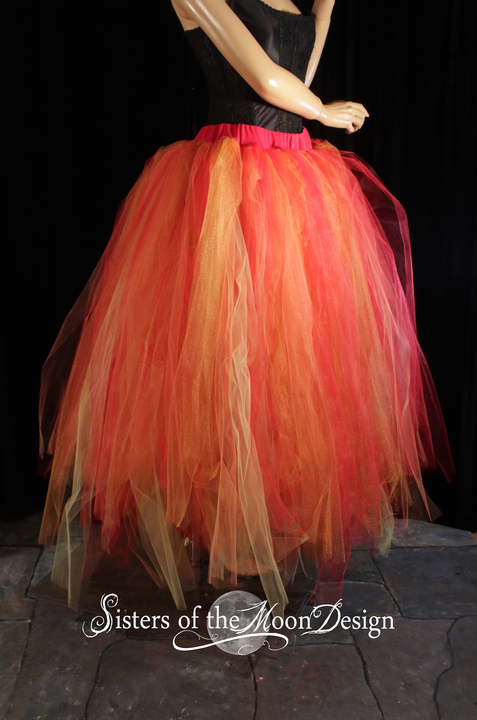 Phoenix Flame Tulle Skirt Adult Tutu Bridal Floor Length - Etsy