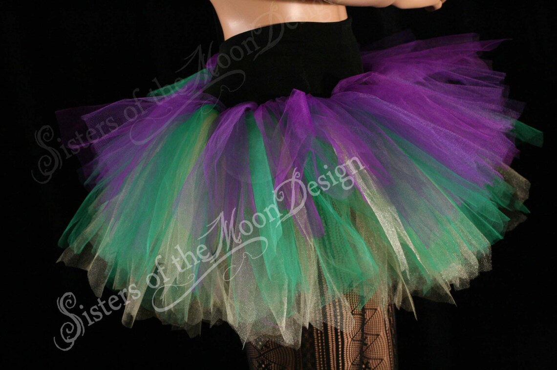 Mardi Gras Adult Tutu Skirt Short Tulle Streamer Three Layer | Etsy