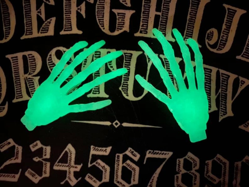 Glow in the Dark Skeleton Hand Hair Clips Barrette Pair Spooky Gothic ...