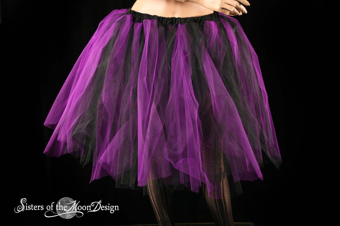 Purple Black Streamer Adult Tutu Midi Tulle Skirt Sizes XS | Etsy