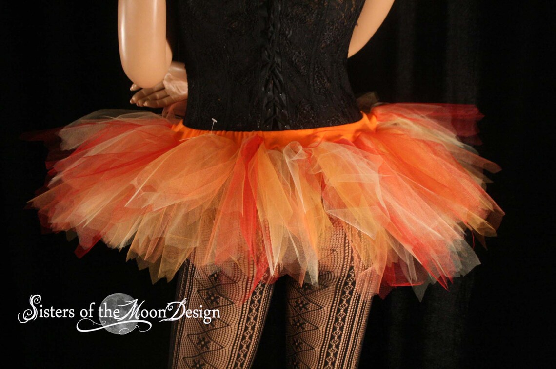 Fire tutu mini skirt Flame streamer Adult sizes XS Plus size | Etsy