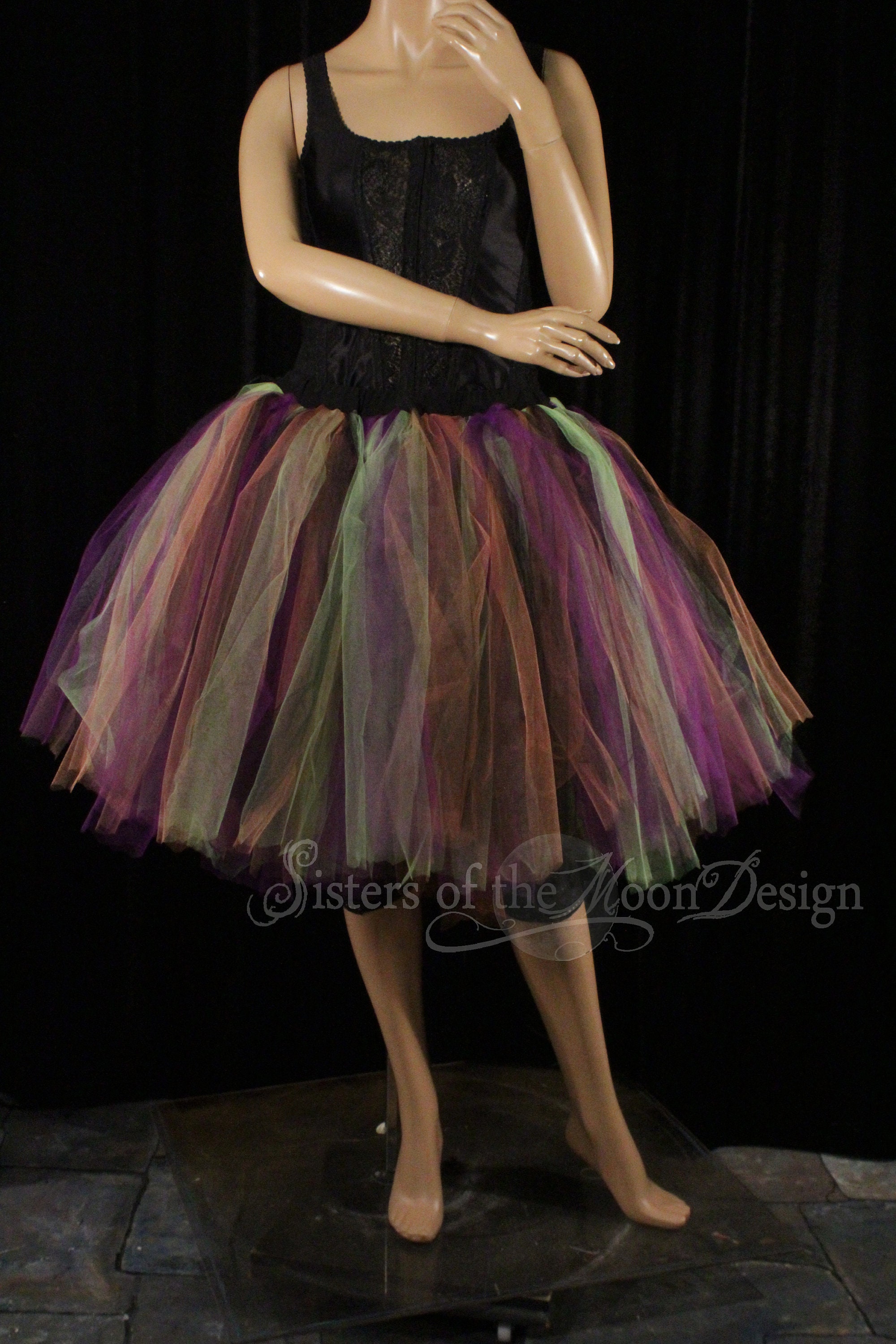 Witch Adult Tutu Tulle Skirt Streamer Midi Knee Length Purple | Etsy