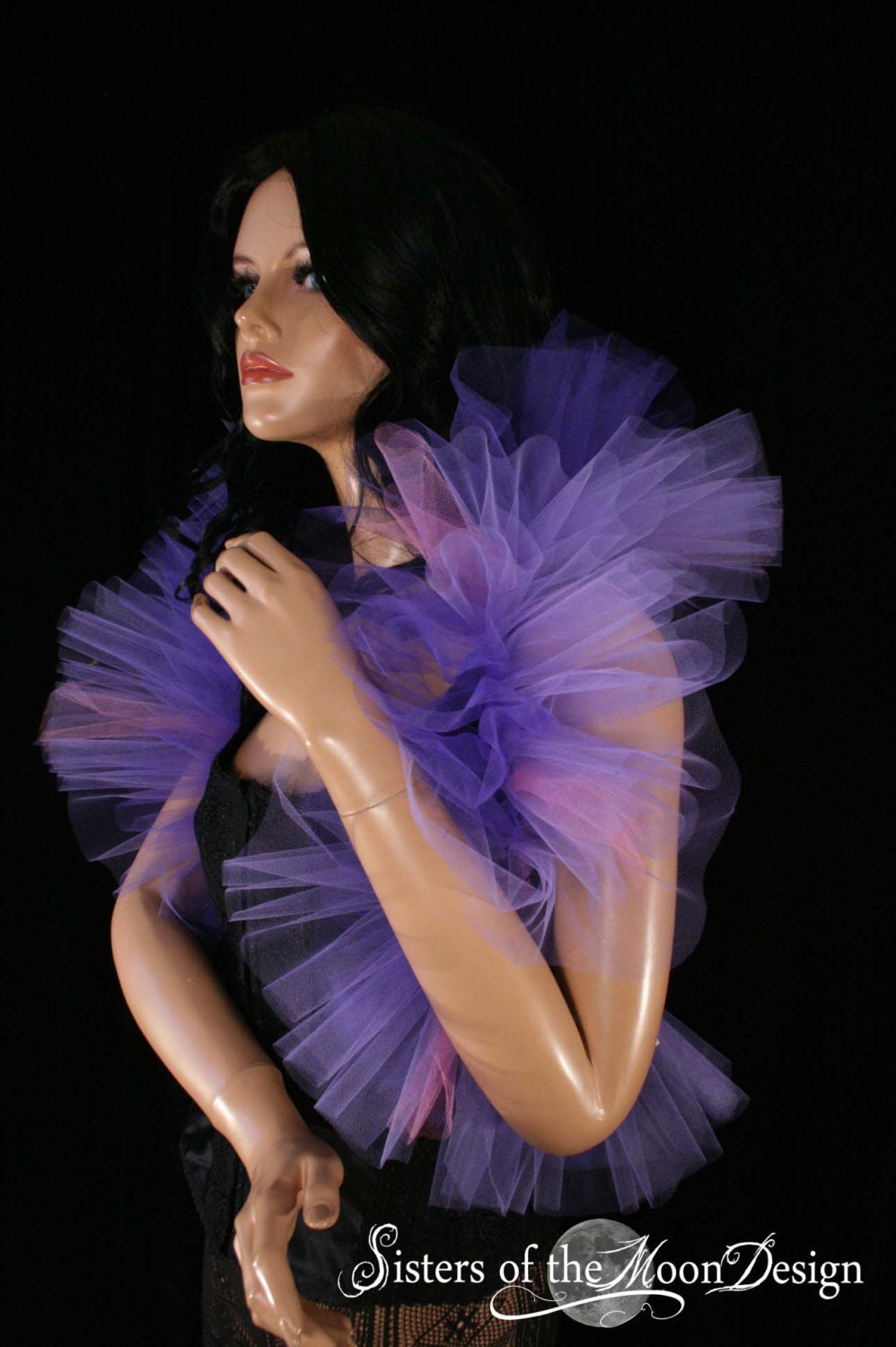 Bridal Tulle boa tie on shoulder shrug wrap tulle stole ruffle | Etsy