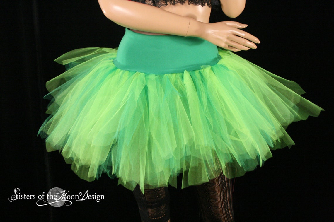 Absinthe Fairy Streamer Tutu Skirt Adult Mixed Green Costume Club ...
