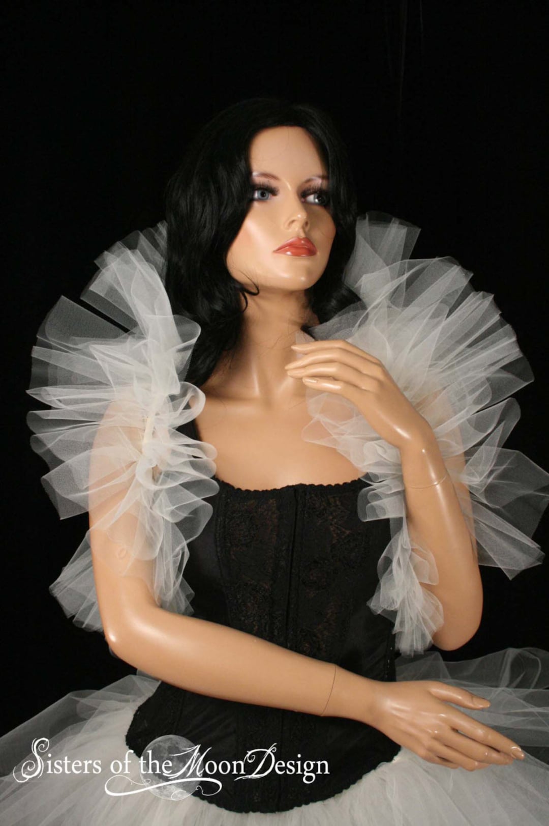 Ivory Bridal Tulle Boa Tie on Shoulder Shrug Wrap Victorian Formal ...