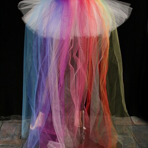 White Rainbow Bustle Adult Tutu Tulle Skirt High Low Pride Bride ...