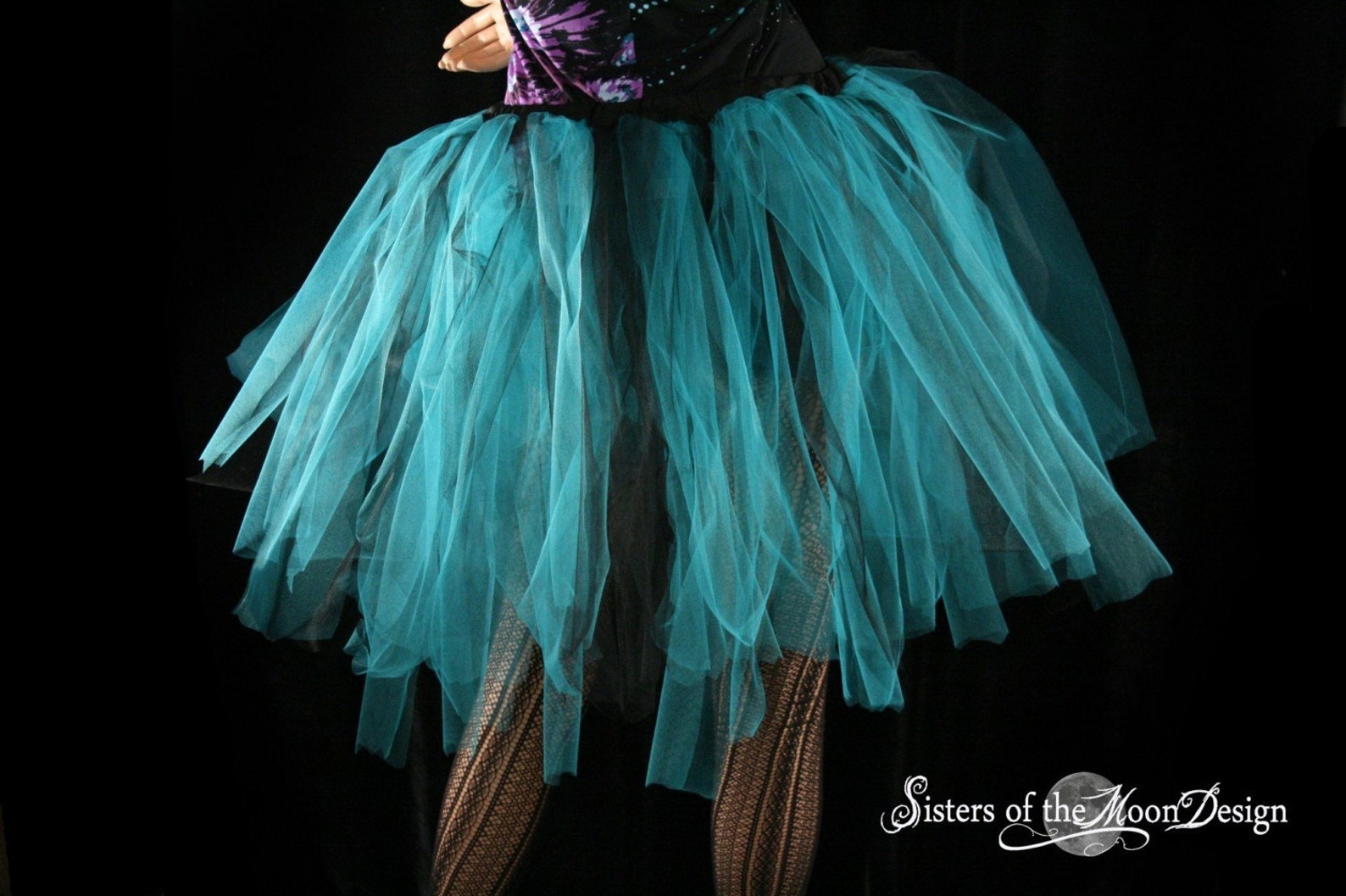 Turquoise Black Adult Tutu Tulle Skirt Streamer Style Knee - Etsy