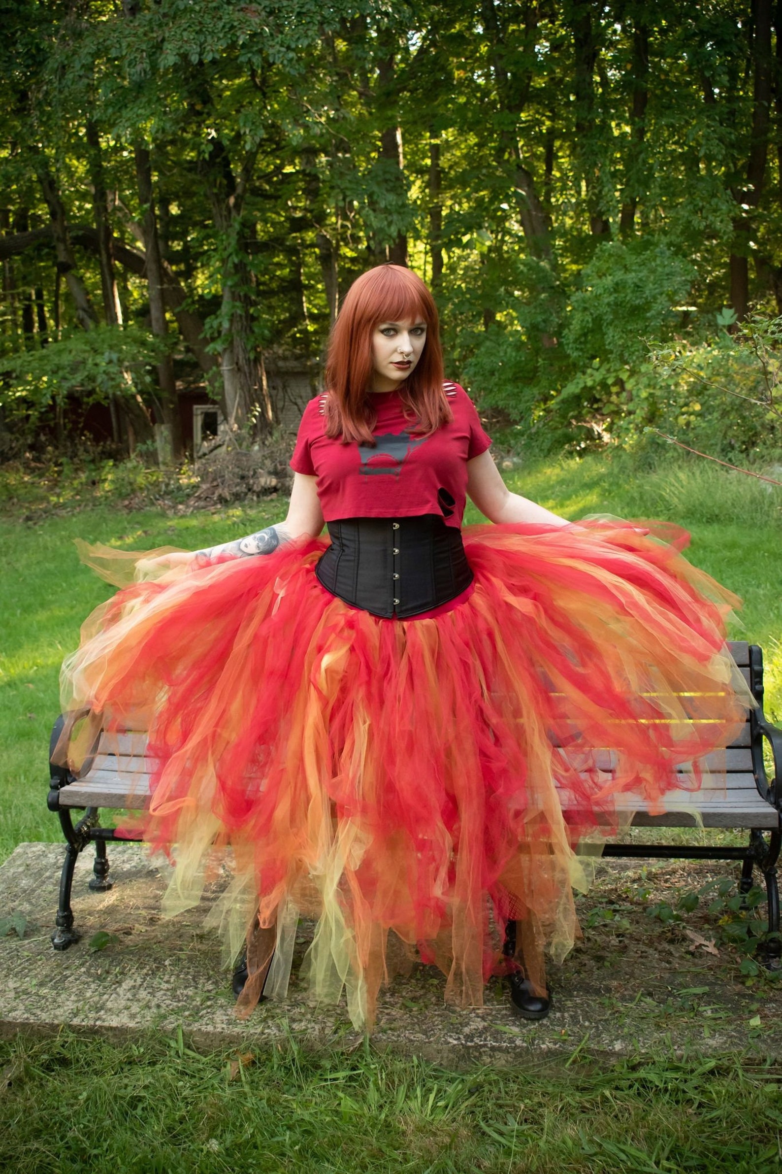 Phoenix Flame Tulle Skirt Adult Tutu Bridal Floor Length - Etsy