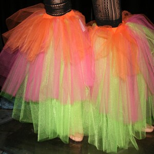 Raver Tutu Boot Covers Fluffy UV Reactive Dance Club Rave Party Leg ...