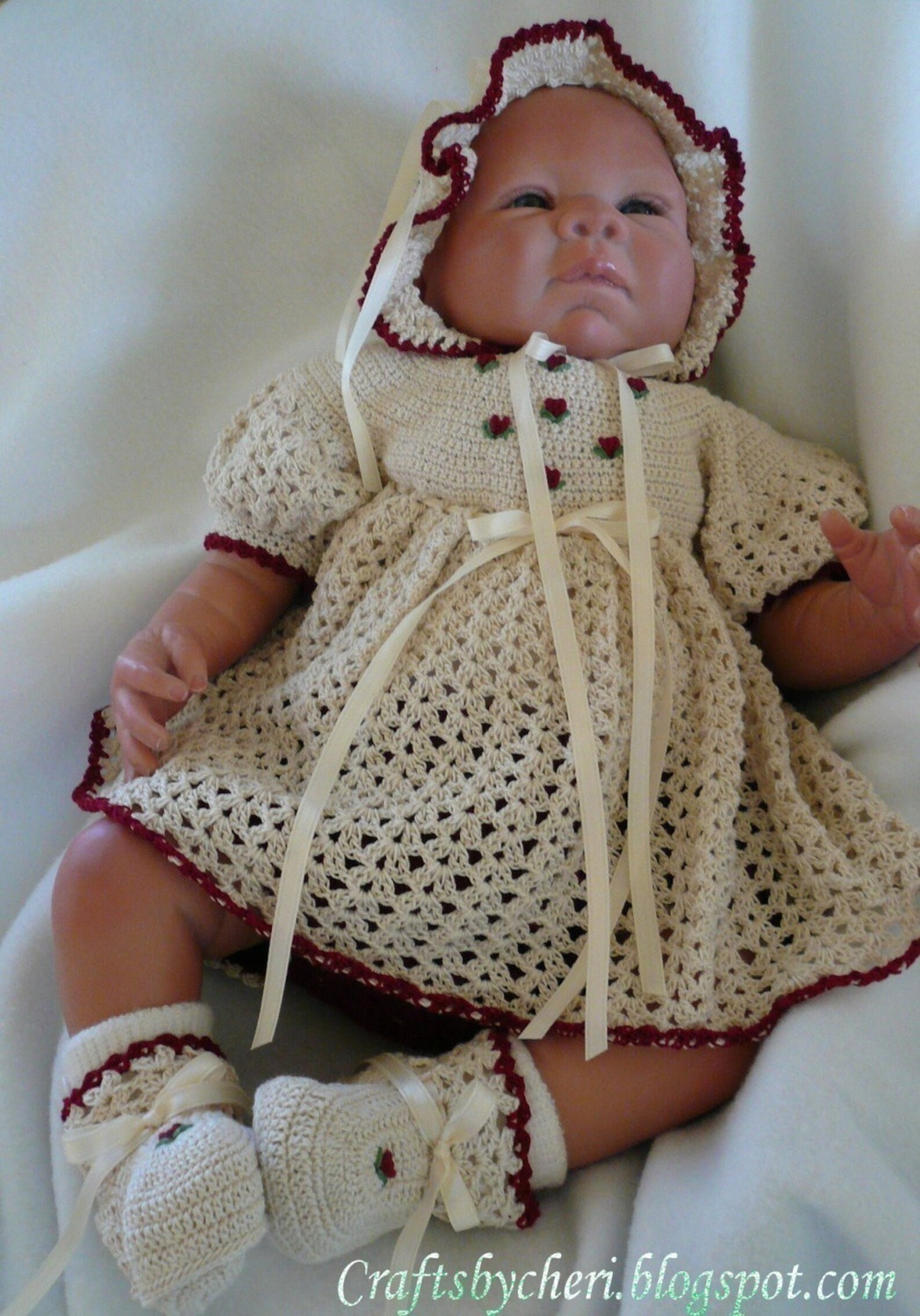 Cheri Crochet Original Baby Pattern-newborn Size-dress, Panties ...
