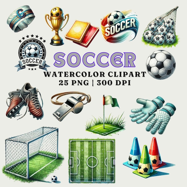 Soccer Watercolor - Etsy