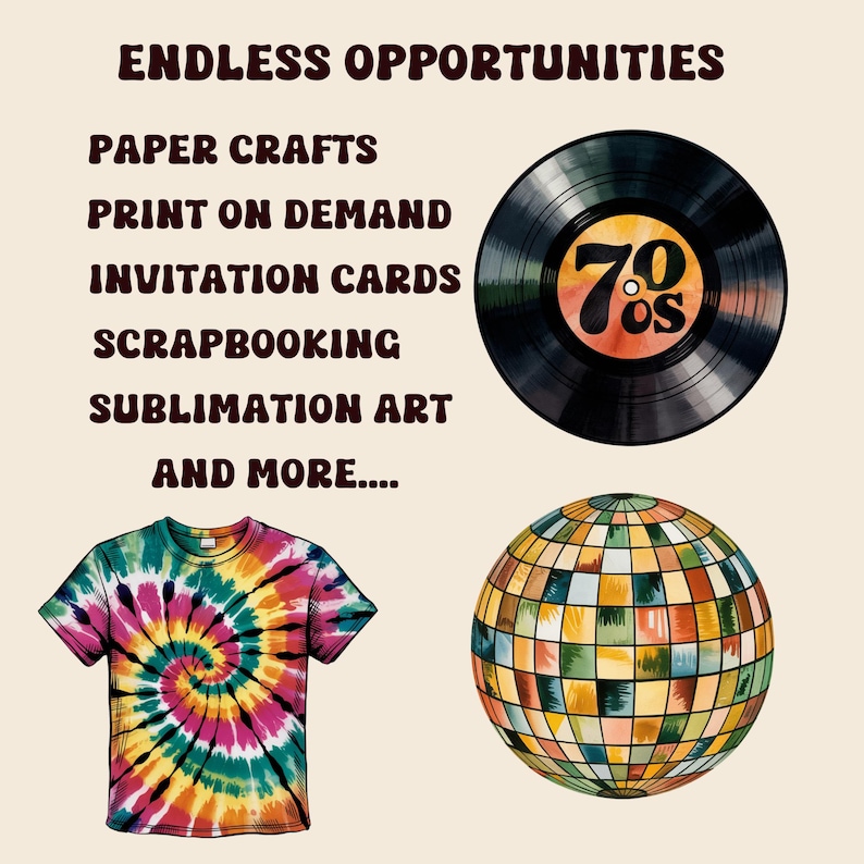 Retro 70s Clipart Bundle: Groovy Hippie PNG Images, Commercial Use - Etsy
