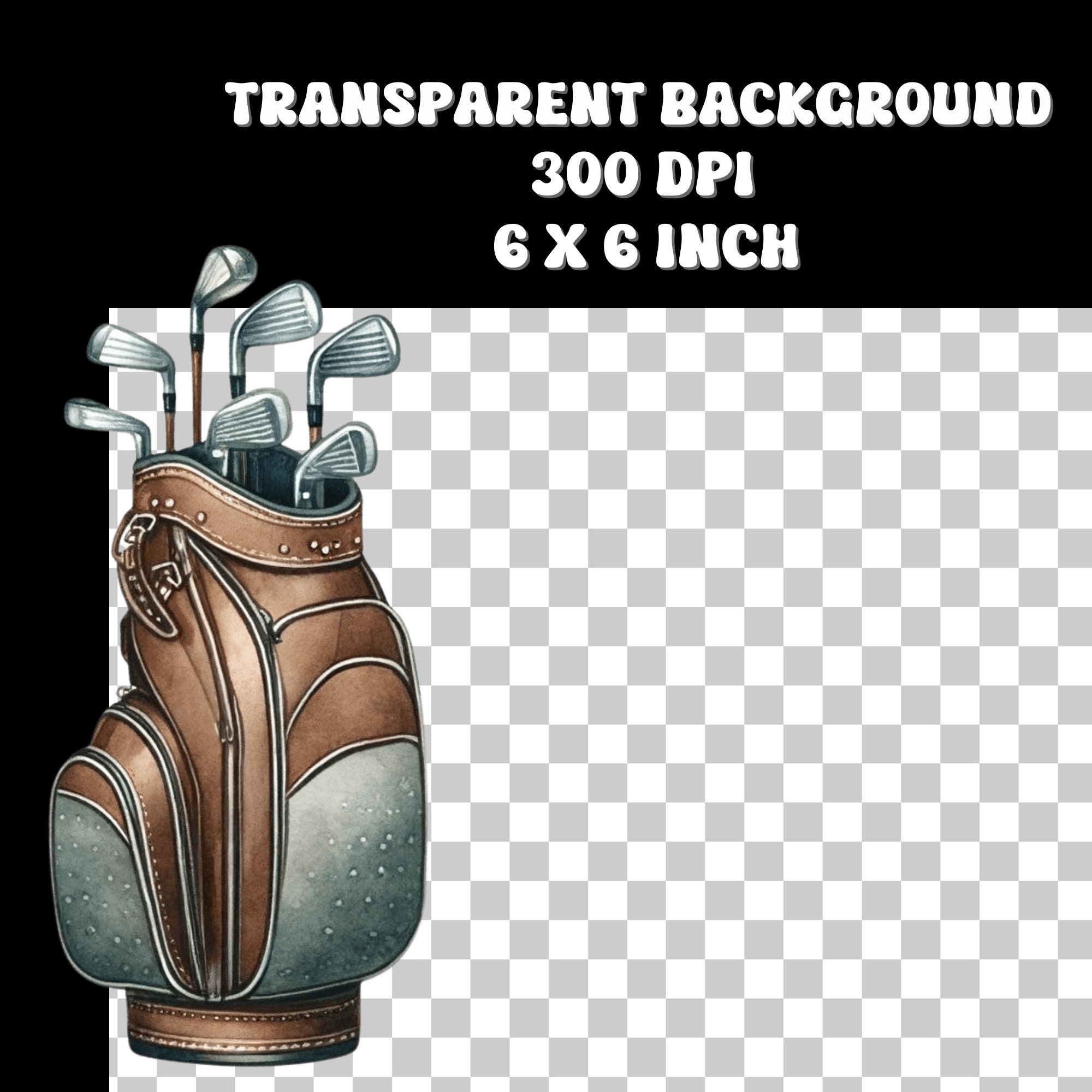 Watercolor Golf Clipart Set 20 PNG High-resolution Images Commercial ...