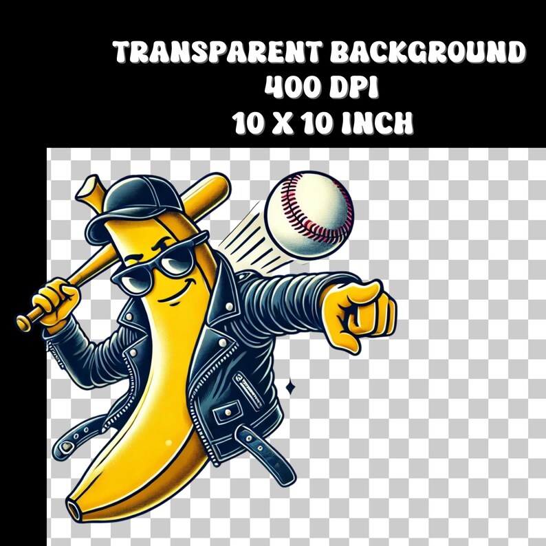 Banana Baseball Cartoon Clipart: 6 Pngs, Commercial Use (400 DPI) - Etsy