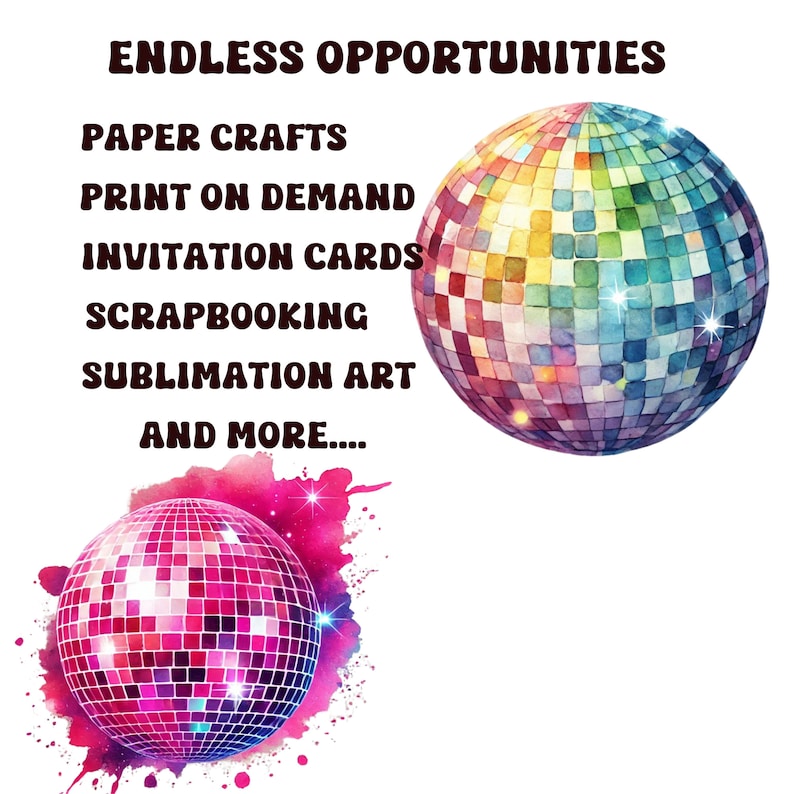 Watercolor Disco Ball Clipart Set: 15 PNG Images (digital Download) - Etsy