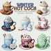 Winter Hot Cocoa Watercolor Clipart Set | Commercial Use | 25 Festive ...