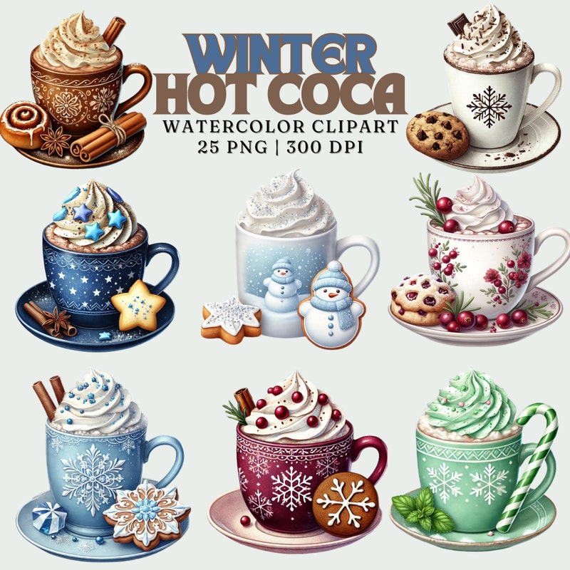 Hot Cocoa Clipart - Etsy