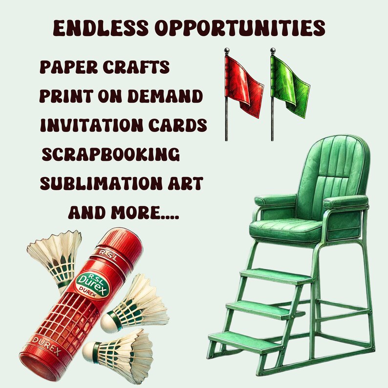 Badminton Watercolor Clipart Set | 17 PNG Images | Commercial Use ...