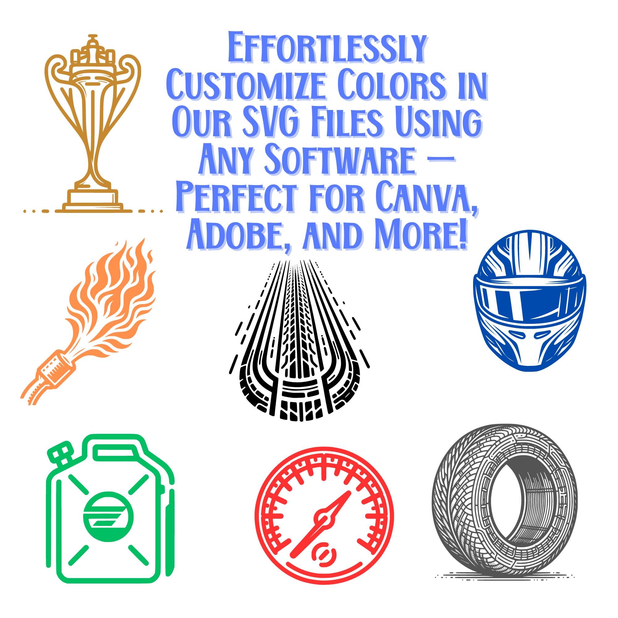 Race Car Clipart Bundle - 20 SVG & PNG Files, Vintage Car Graphics ...