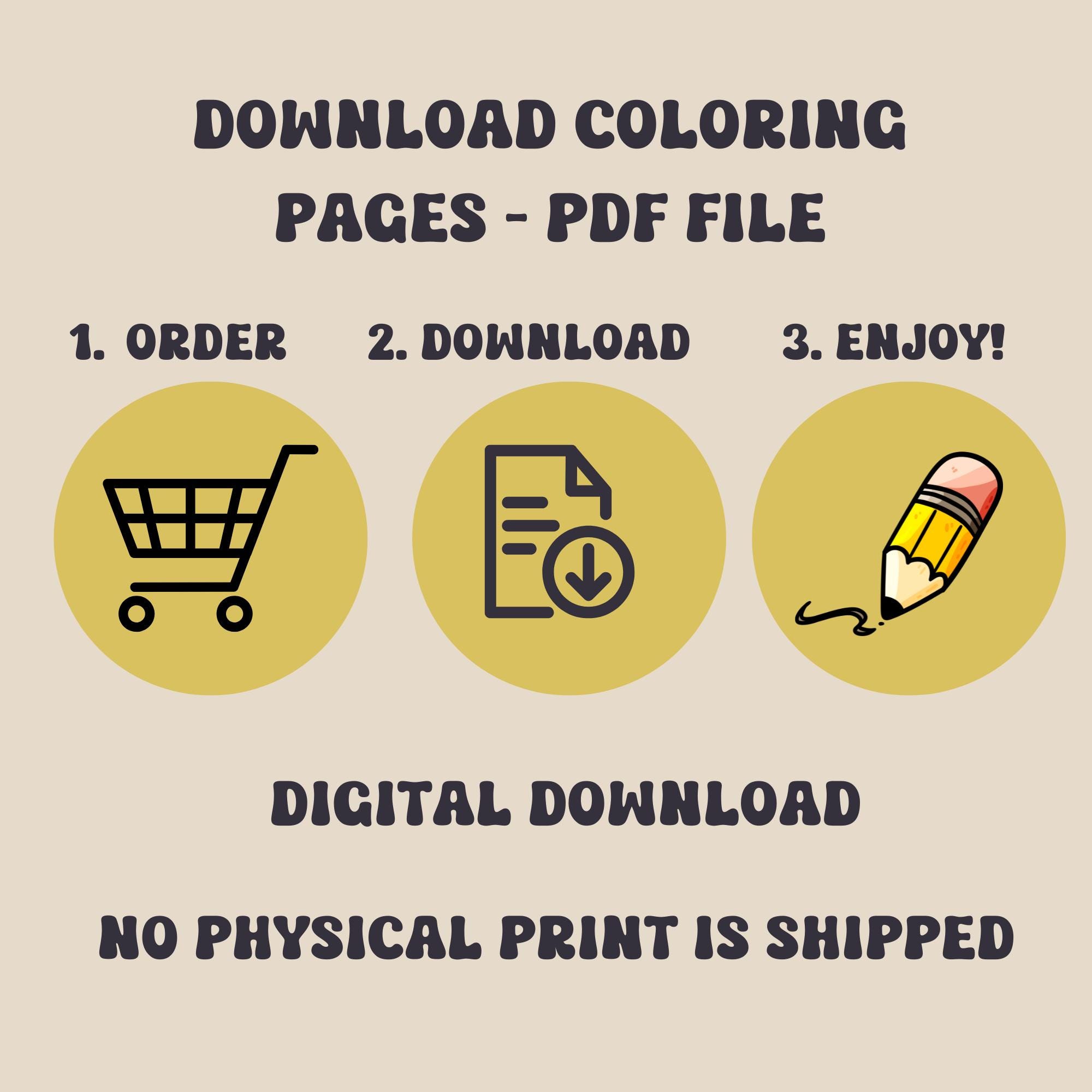 Farmer's Market Coloring Pages for Kids and Adults – 8 Printable PDF ...