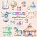 Pastel Circus Watercolor Clipart Set: 30 PNG Images (digital Download ...