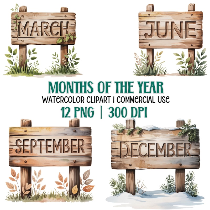 Months Name Board Set - Etsy