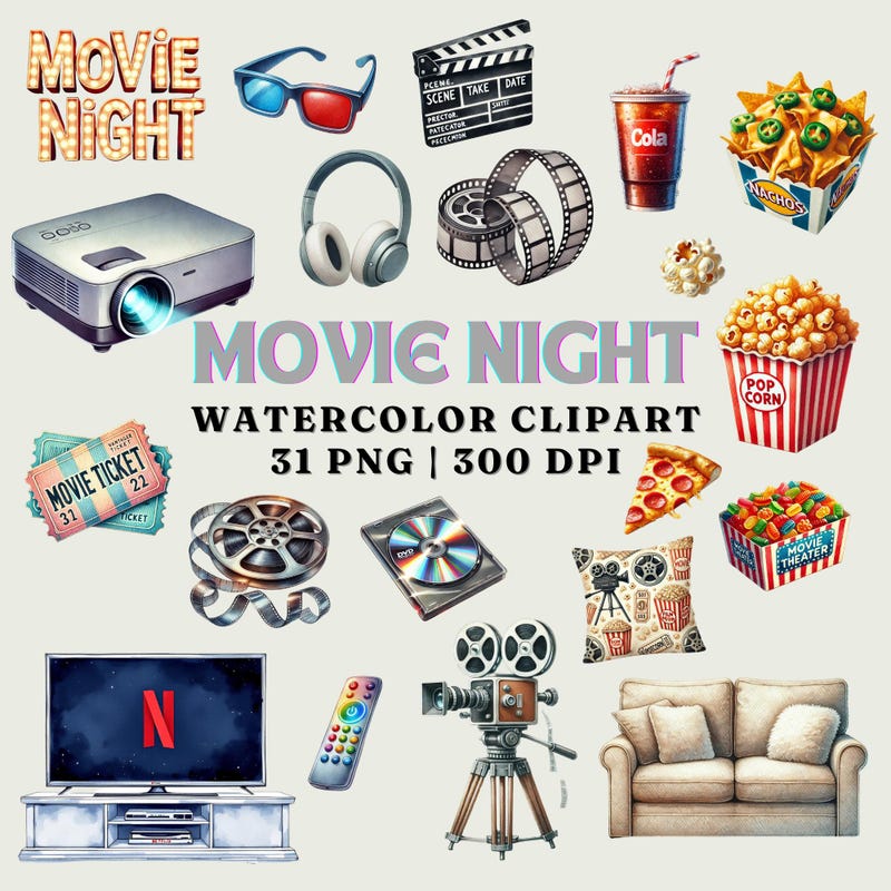 Cinema Clipart - Etsy