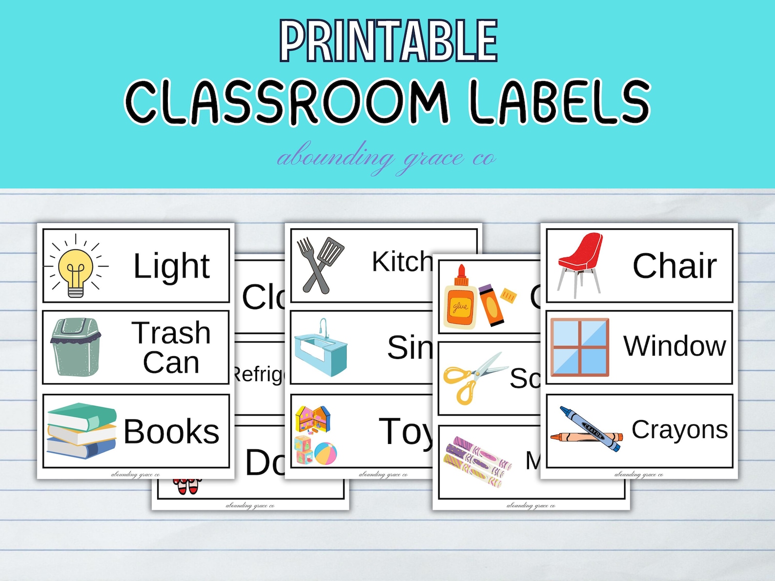 Printable Preschool Classroom Labels, Daycare Classroom Labels ...
