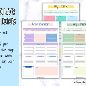 Daily Planner Pages Template, Colorful Daily Planner Printable ...