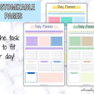 Daily Planner Pages Template, Colorful Daily Planner Printable ...