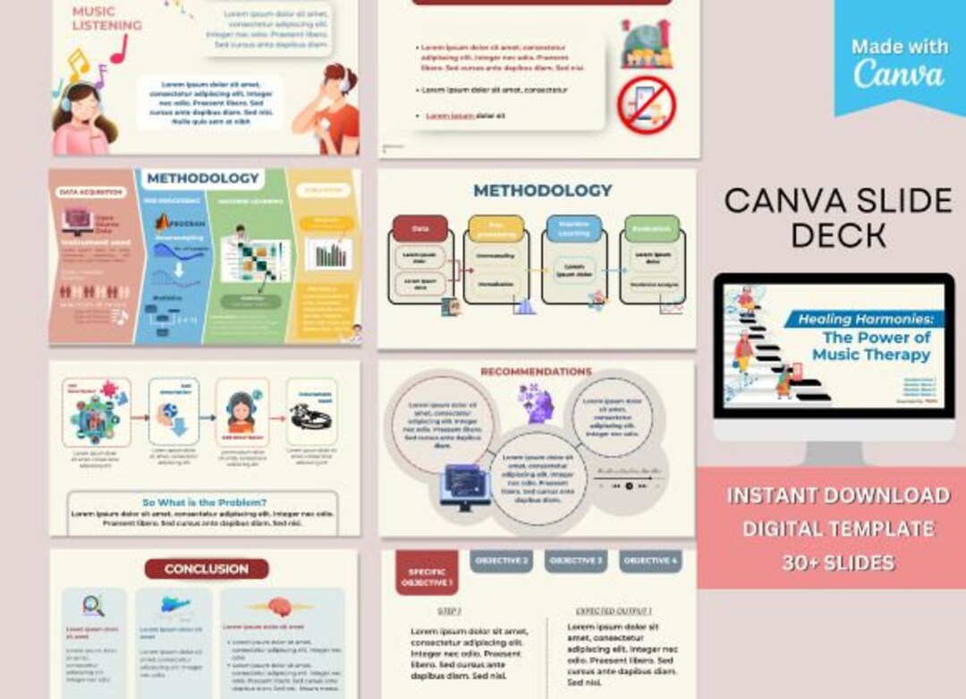 Thesis Presentation Slide Deck | Canva Design Presentation Template for ...