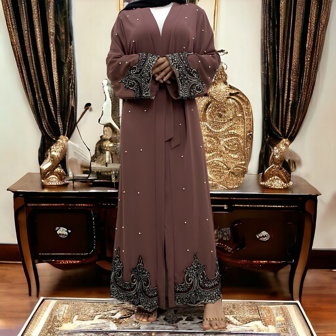 Modest Polka Dot Abaya, Women Islamic Robe, Eid Al-adha Clothing, Women ...