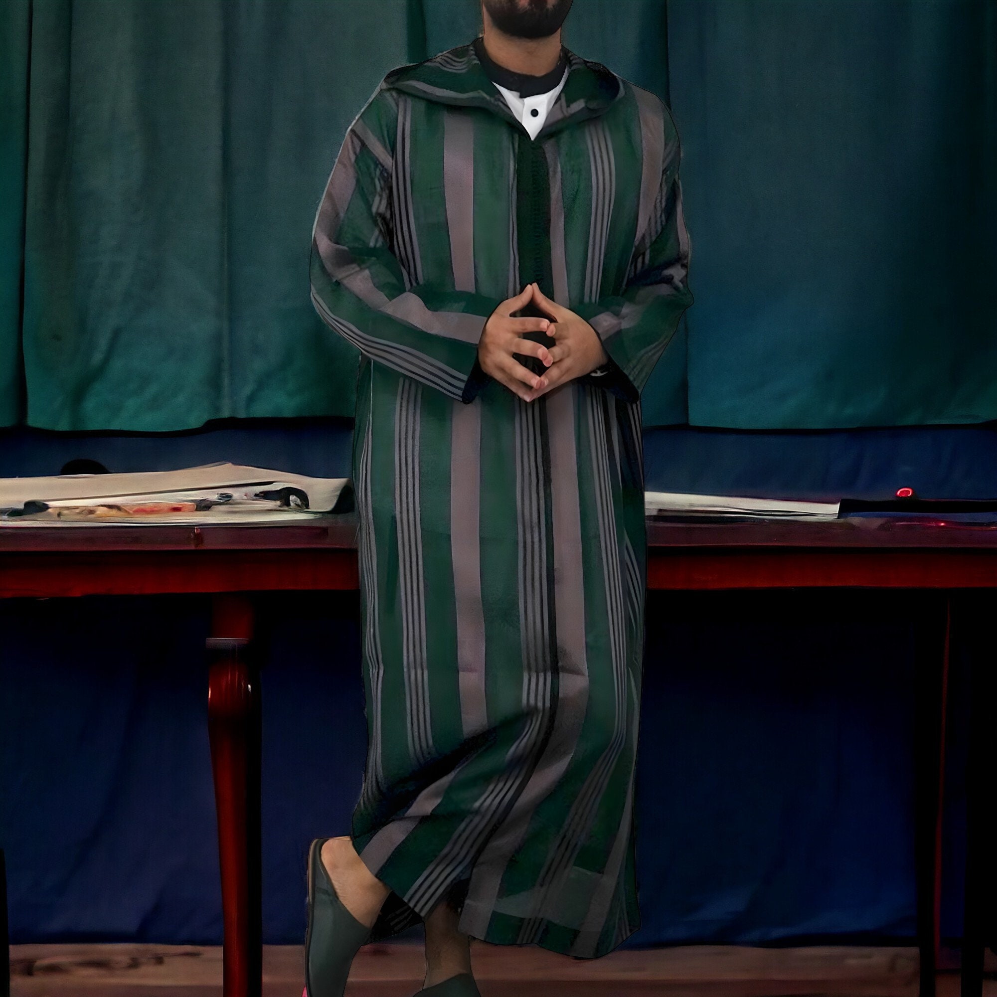 Men's Ethnic Muslim Thobe, Eid Al-adha Thobe, Summer Robe, Arab Dress ...