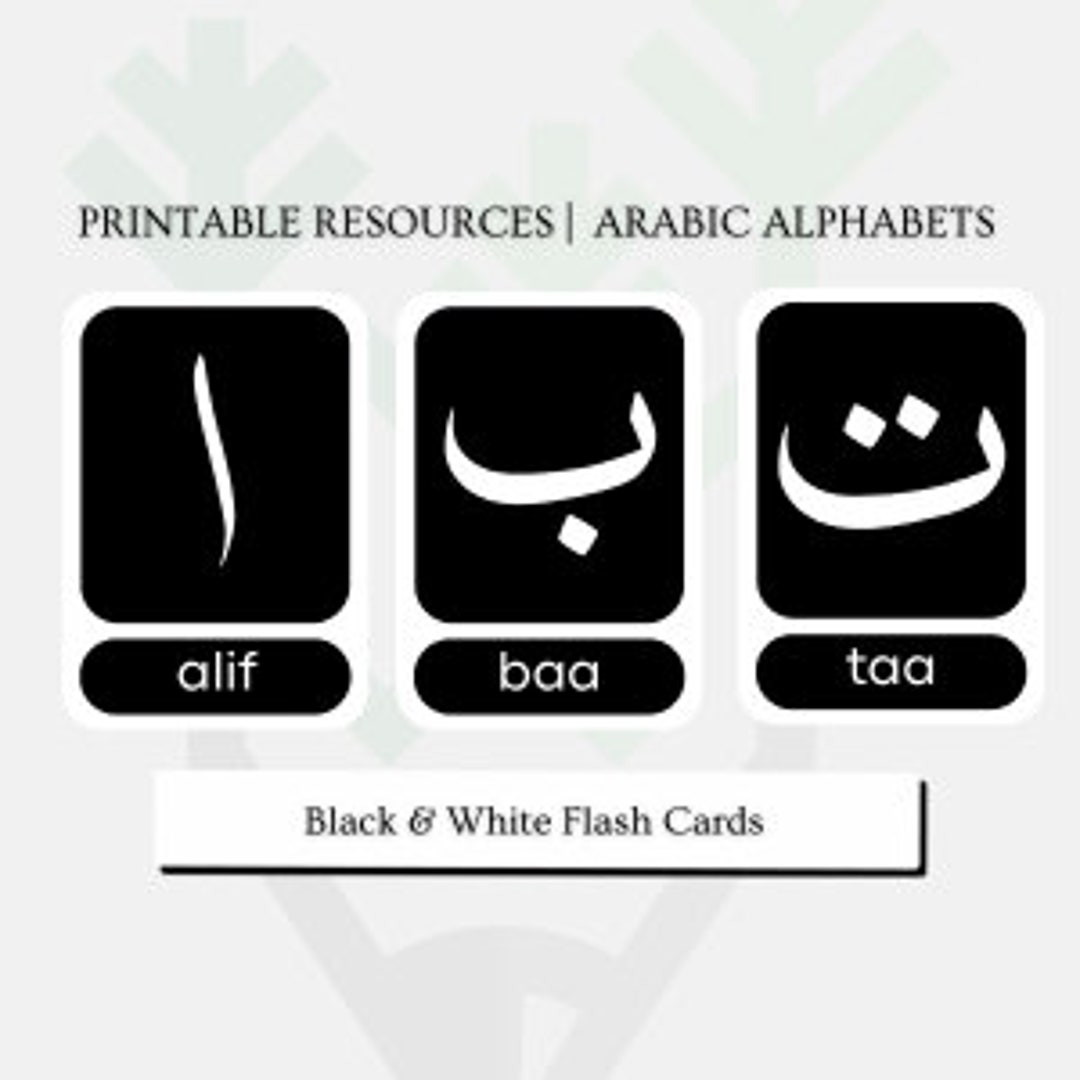 Arabic Alphabets Visual Stimulation Flash Cards. - Etsy